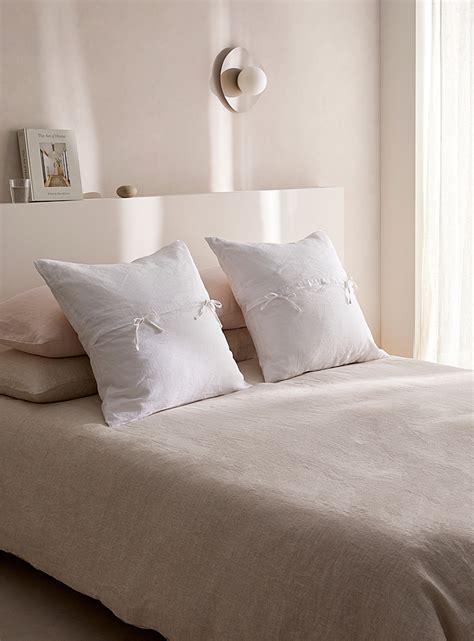 Solid Washed Linen Euro Pillow Sham Simons Maison Pillow Shams