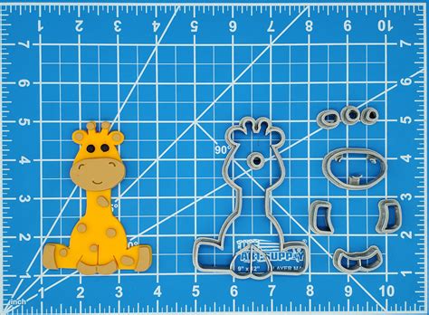 3d File Giraffe Multipiece Fondant Cookie Cutter Set Multiple Sizes 🦒