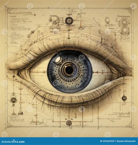 Human Eye Anatomy Diagram Medical Description Illustration Stock Image