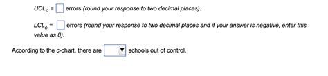 Solved For The Test Errors The C Chart With Control Limits Chegg