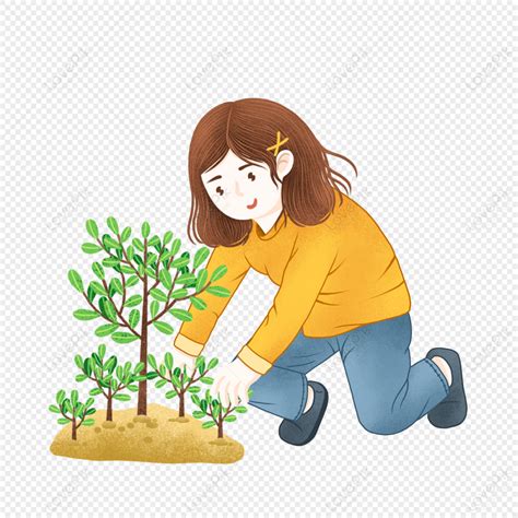 Cartoon Girl Planting Tree Tree Plantation Tree Cartoons Of Planting