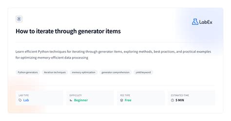 How To Iterate Through Generator Items Labex