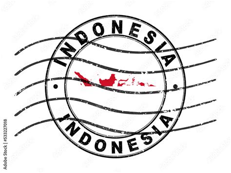 Map Of Indonesia Postal Passport Stamp Travel Stamp Stock
