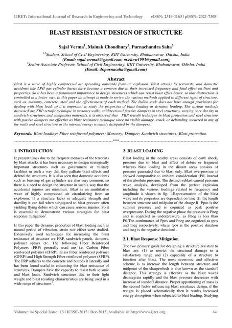 Pdf Blast Resistant Design Of Structure