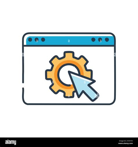 Web Settings Icon Browser Window With A Gear And Cursor Symbolizing