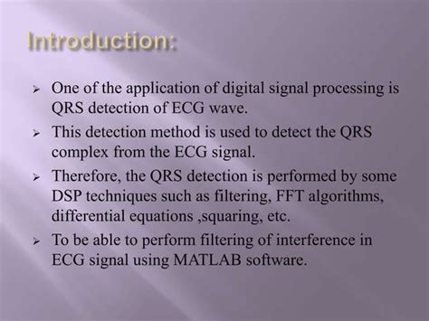Complete Pan Tompkins Implementation Of Ecg Qrs Detector Pptx