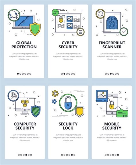 Premium Vector Vector Web Site Linear Art Onboarding Screens Template