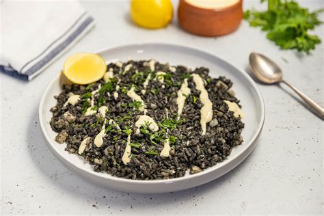 Creamy Black Squid Ink Rice With Garlic Aioli — Everyday Gourmet