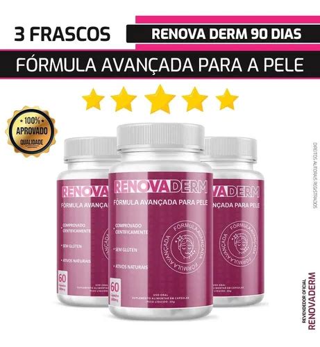 3 Colágeno Renova Derm 180 Caps 3 Potes Original Parcelamento sem juros