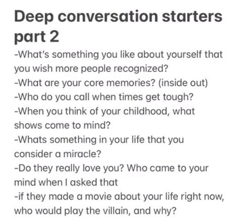 Pin by Portia Varble on hm? in 2025 | Deep conversation starters, Text conversation starters ...