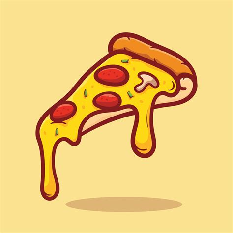 Pizza Slice Isolated Vector Illustration Colored Sketch Drawn🏻