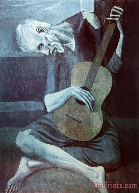 Pablo Picasso Old Guitarist Art Print Poster Painting Old Guitarist