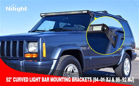 52” Curved Light Bar Bracket At Upper Windshield Roof Cab For 1984 200