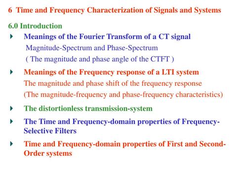 Ppt 6 Time And Frequency Characterization Of Signals And Systems 60 Introduction Powerpoint
