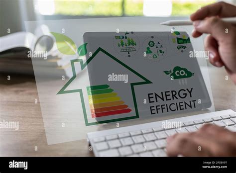Energy Efficiency Mobile App On Screen Man Saving Energy Diagram Cost