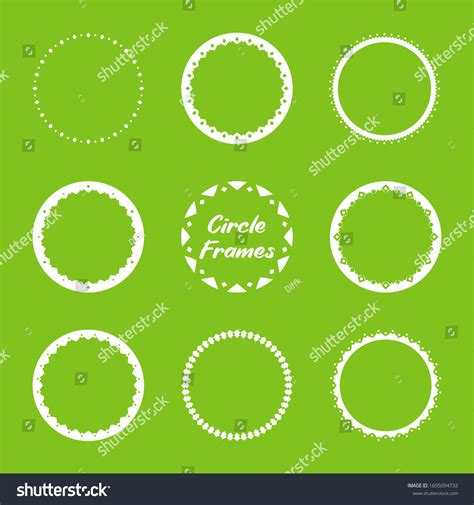 Simple Decorative Circle Frames Set Elements Stock Vector Royalty Free