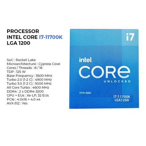 Jual Processor Intel Core I7 11700k Box No Fan Rocket Lake 8 Core 16threads Shopee Indonesia