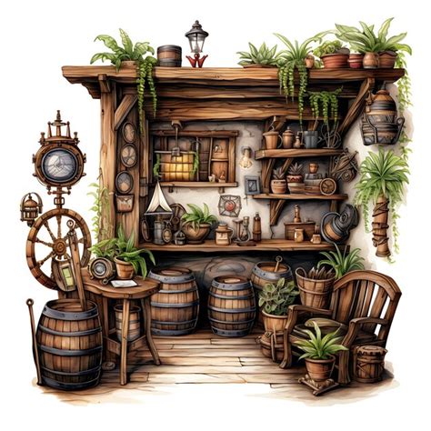 Premium Photo Watercolor Of Pirates Treasure Cove A Room Inspired By