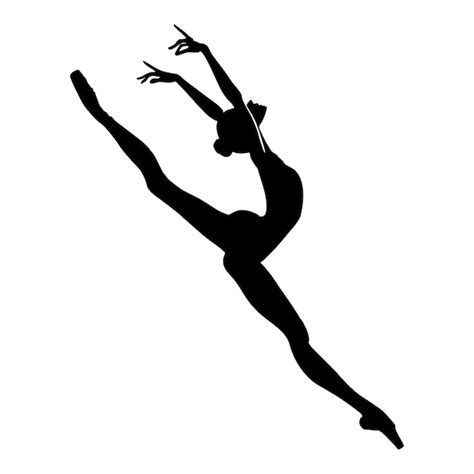 Ilustración vectorial de baile Cabriole en blanco y negro Vector Premium