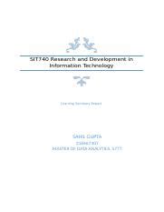 Learning Summary Report Template1 Docx SIT740 Research And