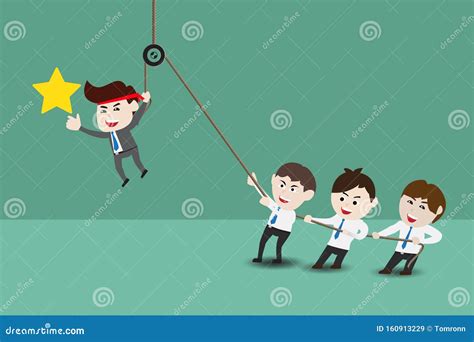 Trabajo En Equipo Que Lleva a Un Negocio Exitoso Ilustración del Vector