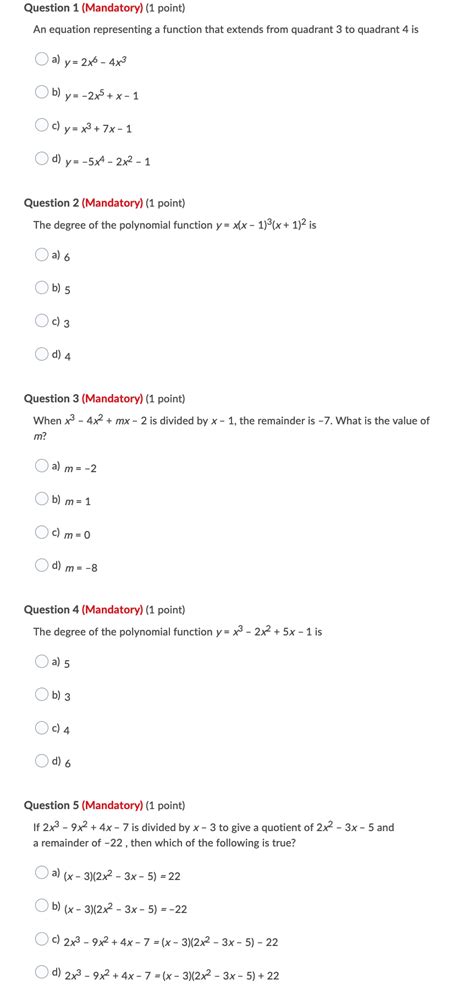 Solved Question 1 Mandatory 1 Point An Equation