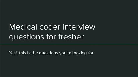 Medical Coding Interview Questions And Answerspart2for Freshers
