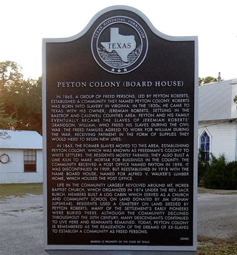 Peyton Colony Tx Aka Peyton Board House Freedmens Colony History