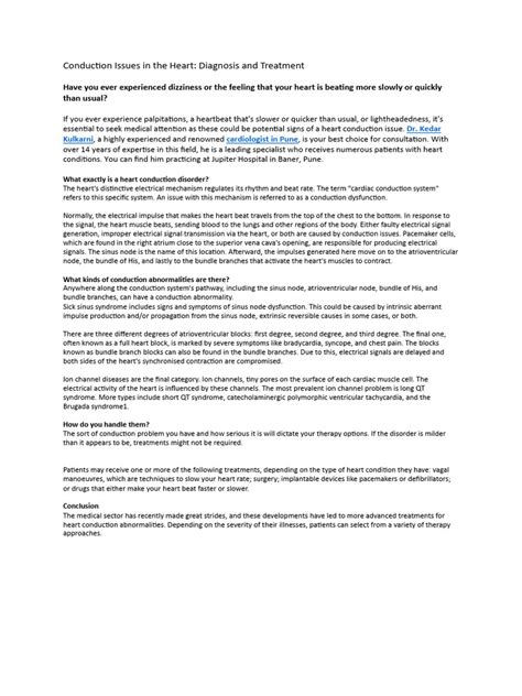 Conduction Issues In The Heart Pdf