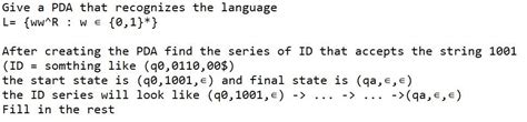 Solved Give A Pda That Recognizes The Language Chegg