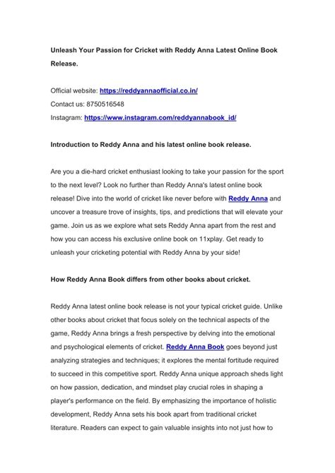 Ppt Unveiling The Exciting New Book Reddy Anna A Must Read For
