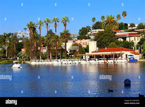 Los Angeles California Echo Park Lake Lake And Urban Park In The