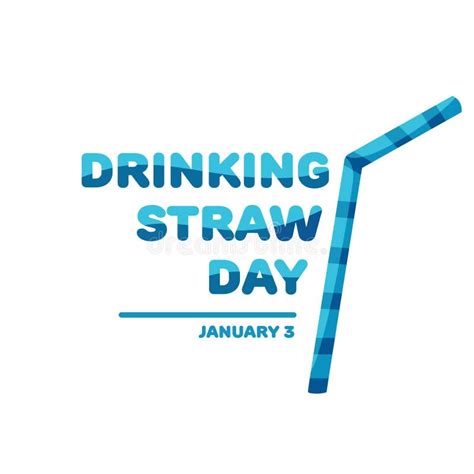 National Drinking Straw Day Banner January 3 Stock Illustration