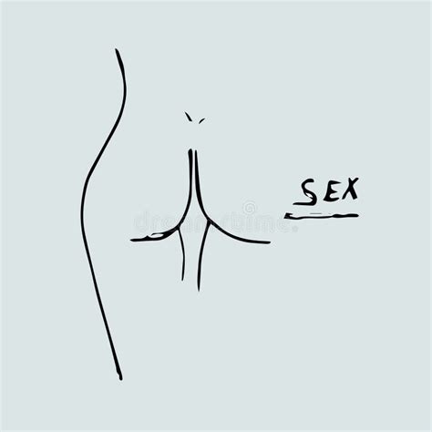 Female Figure Drawing And Inscription Sex Concept Stock Vector Illustration Of Face