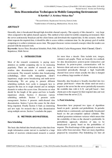 Pdf Data Dissemination Techniques In Mobile Computing Environment