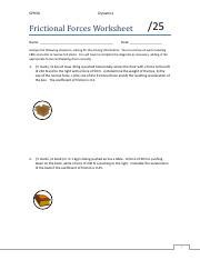 Frictional Forces Worksheet V Pdf SPH U Dynamics Frictional Forces Worksheet Name Date