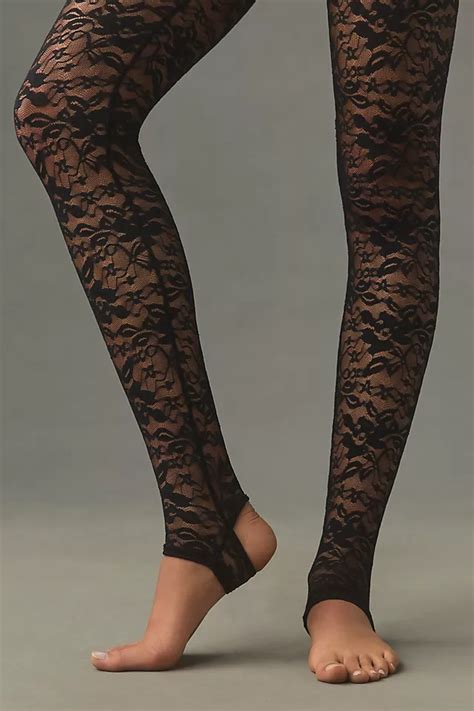 By Anthropologie Lace Stirrup Tights Anthropologie