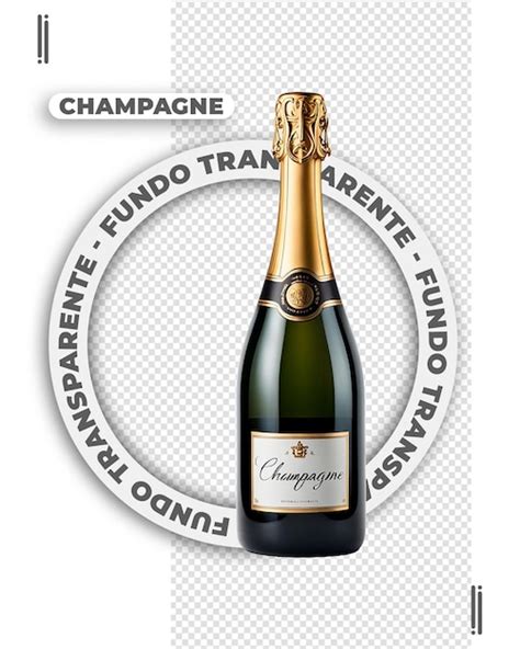 Premium Psd Psd 3d Champagne Bottle Picture Without Background