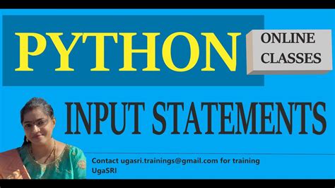 Python Online Classes Input Statements Youtube