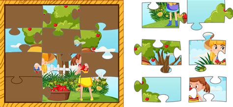 Photo Jigsaw Puzzle Game Template 11279432 Vector Art At Vecteezy