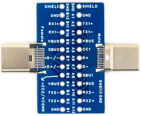 Amazon Com Naughtystarts USB Type C Breakout Board Male To Female Test Board 0 1 Pitch 24Pin