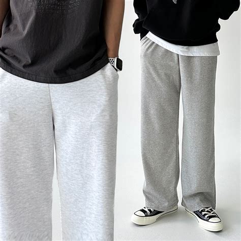 당일출고 남녀 공용 사계절 스웻 트레이닝 통 회색 팬츠 에이블리