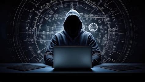 Premium Ai Image Anonymous Hacker In Hoodie Using Computer Laptop For