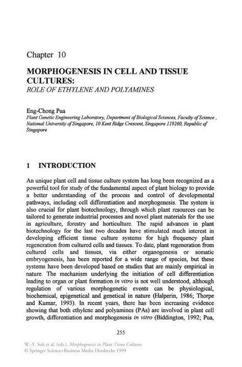 Pdf Morphogenesis In Plant Tissue Cultures Morphogenesis In Cell