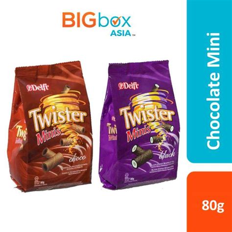 Promo Delfi Wafer Twister Rolls Minis 80g Chocolate Diskon 10 Di