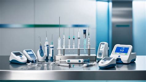 Container Contains Various Advanced Medical Devices Stock Illustration