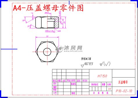 压紧螺母零件图画法 压紧螺母零件图 伤感说说吧
