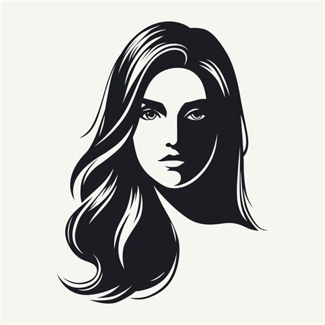 Premium Vector Portrait Of Beautiful Woman With Long Hair Vector