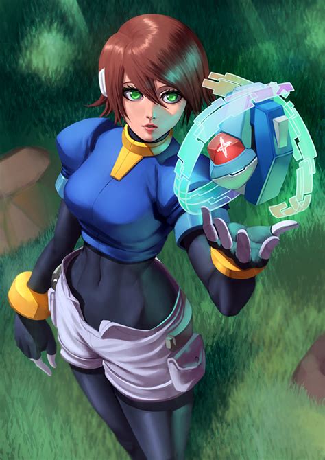 Safebooru 1girl Aile Mega Man Zx Bangs Black Bodysuit Blue Jacket