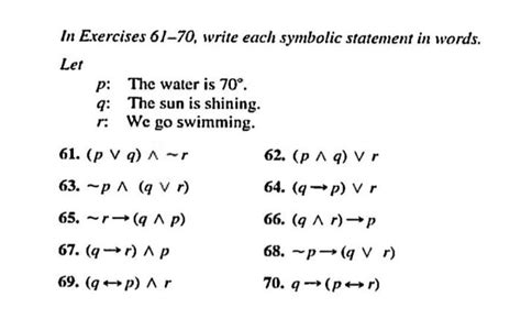solved in exercises 61 70 write each symbolic statement in words